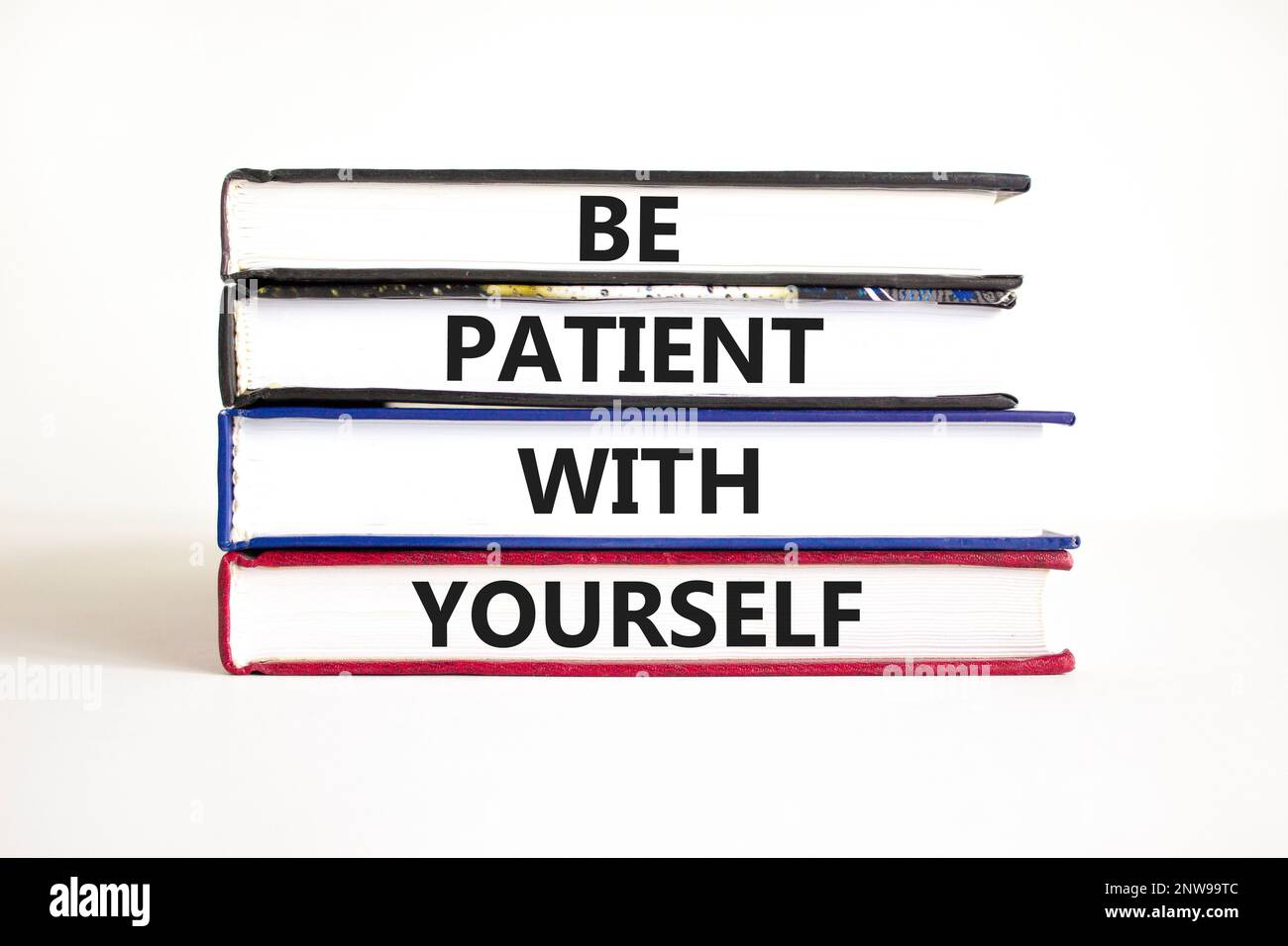 Patient with yourself symbol. Concept words Be patient with yourself on ...