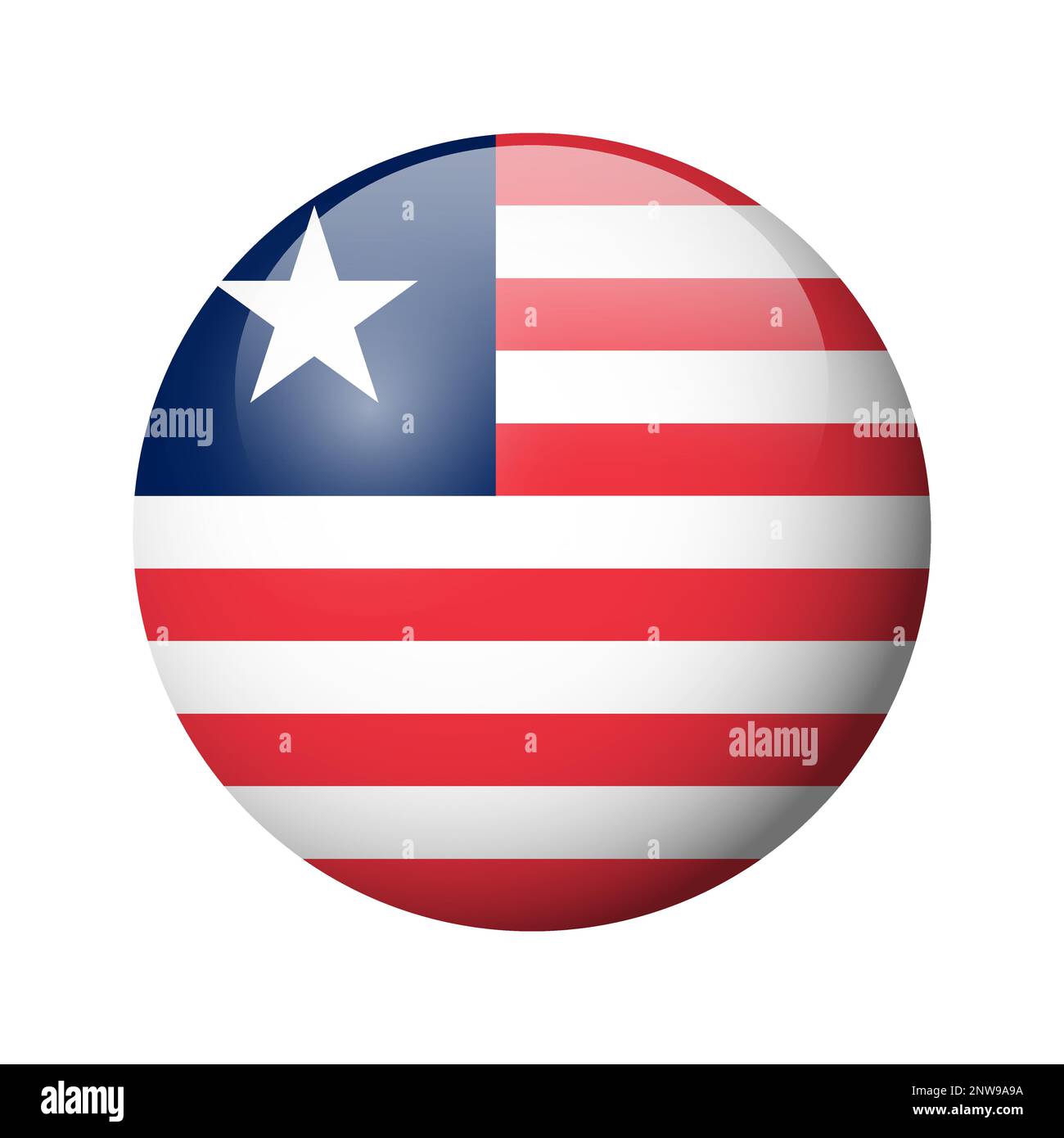 Liberia flag - glossy circle badge. Vector icon Stock Vector Image & Art - Alamy