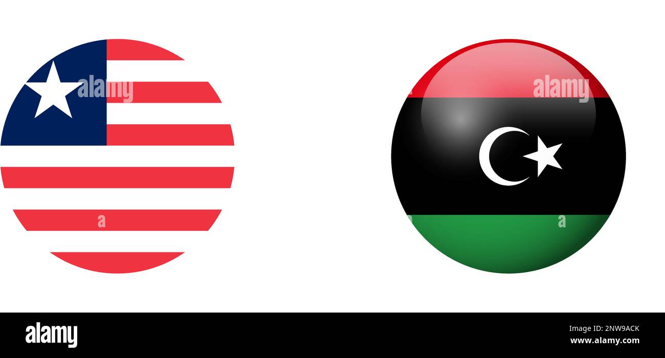Libya flag - glossy circle badge. Vector icon Stock Vector Image & Art - Alamy
