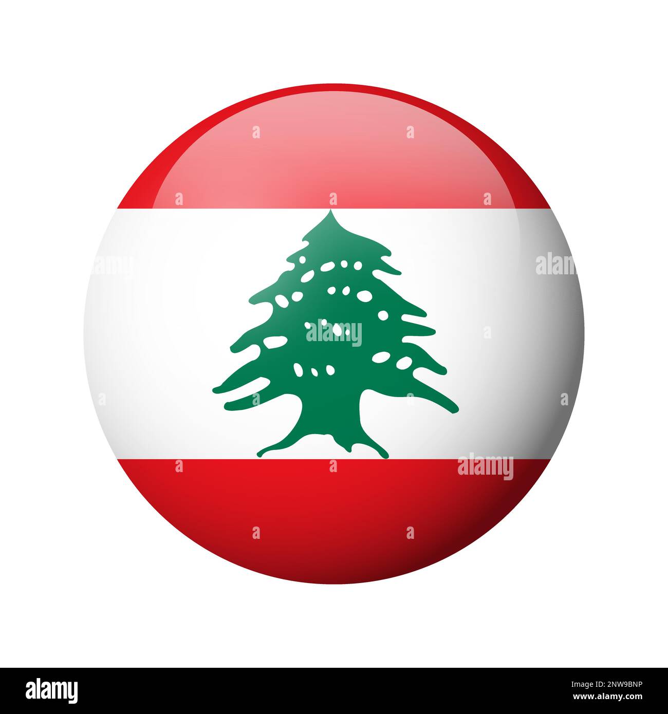 Lebanon flag - glossy circle badge. Vector icon Stock Vector Image & Art - Alamy