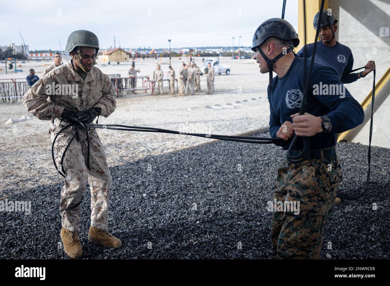 U.S. Marine Corps Sgt. Andre Mandrugga, a drill instructor with India ...