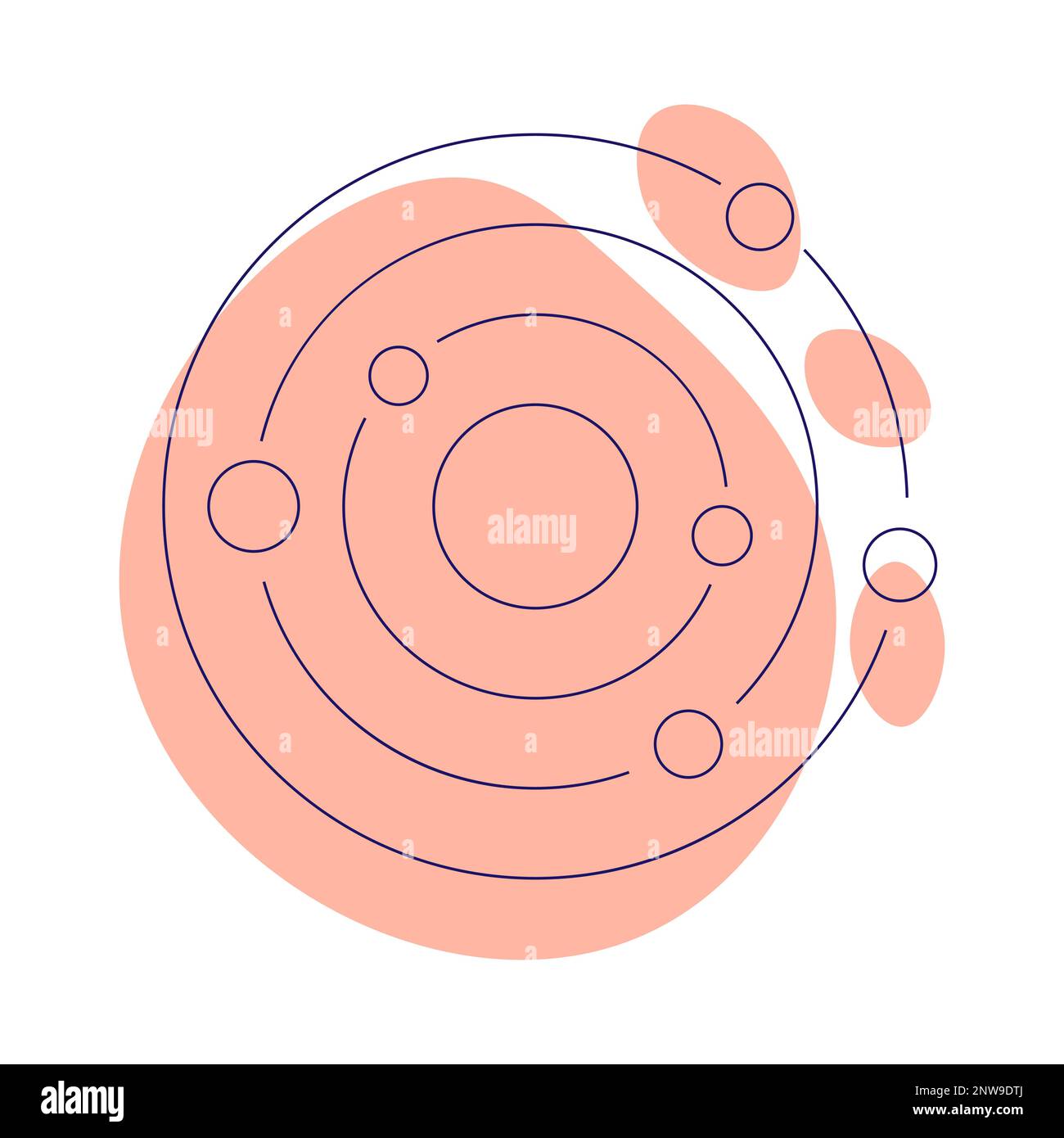 Solar system. Esoteric symbol. Hand drawn linear Stock Vector Image ...