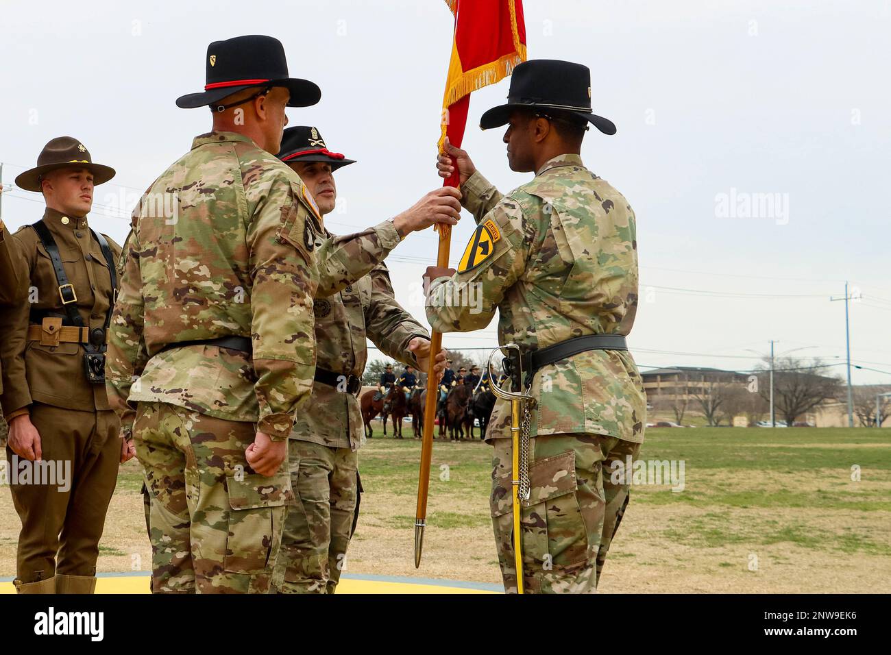Command Sgt. Maj Edgar Monsanto passes the 1st Cavalry Division ...