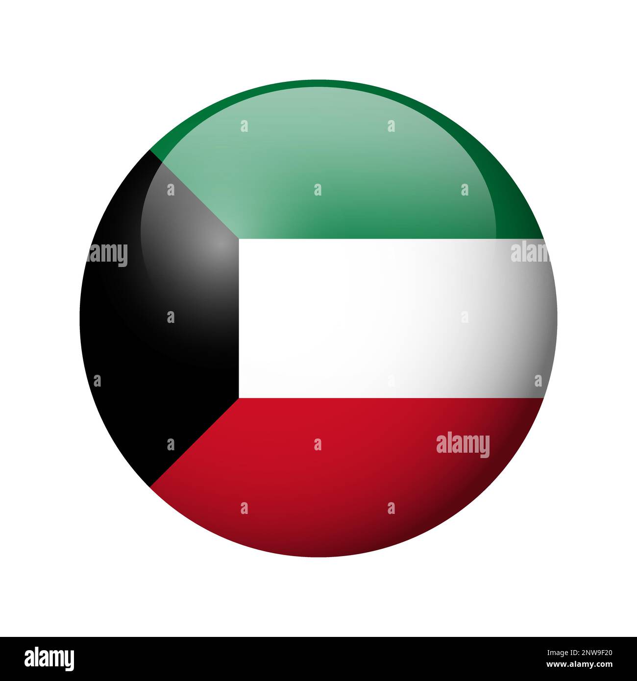 Kuwait flag - glossy circle badge. Vector icon Stock Vector Image & Art ...