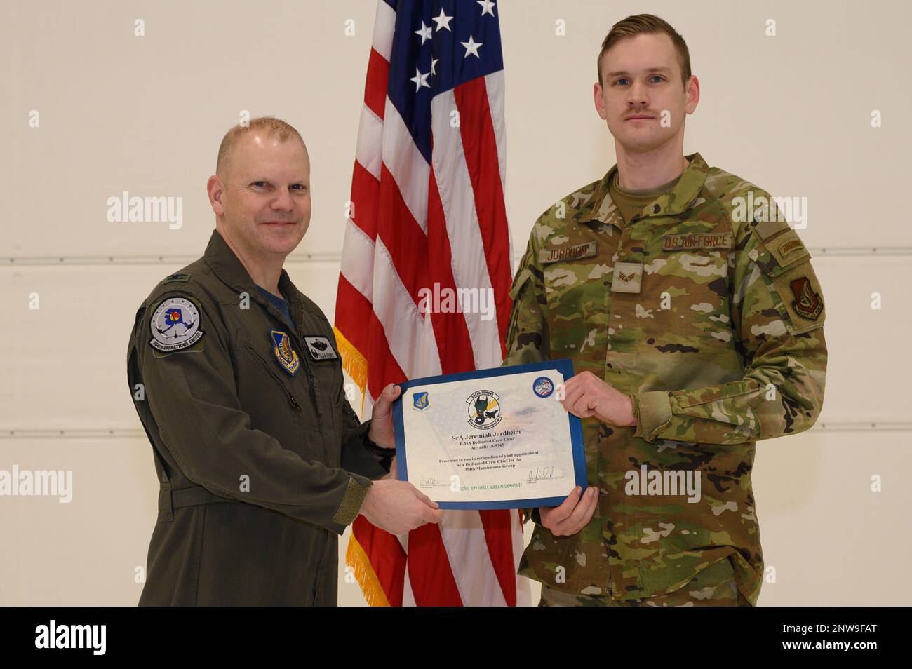 U.S. Air Force Col. Gage Evert, 354th Operations Group commander, poses ...