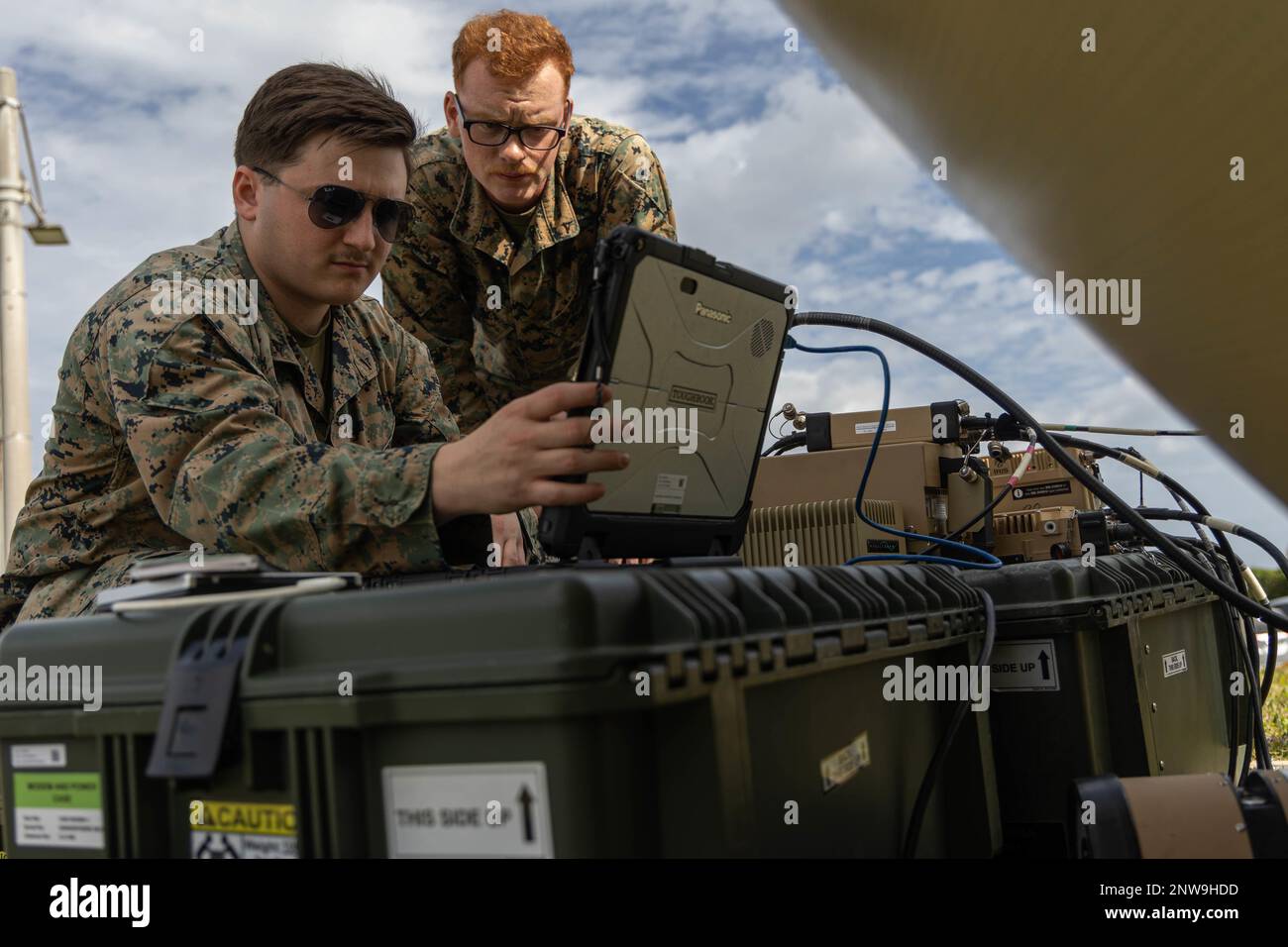 U.S. Marine Corps Lance Cpl. Clayton Fordham, left, and Lance Cpl ...