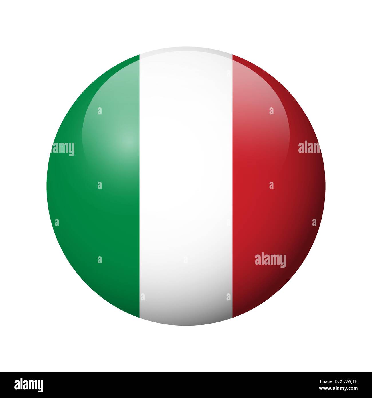 Italy flag - glossy circle badge. Vector icon Stock Vector Image & Art ...