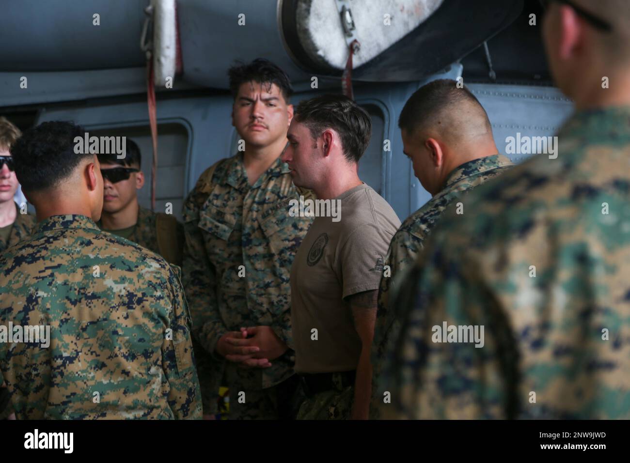 U.S. Navy AWS2 Matthew Grillo, an aircrewman with Helicopter Sea Combat ...