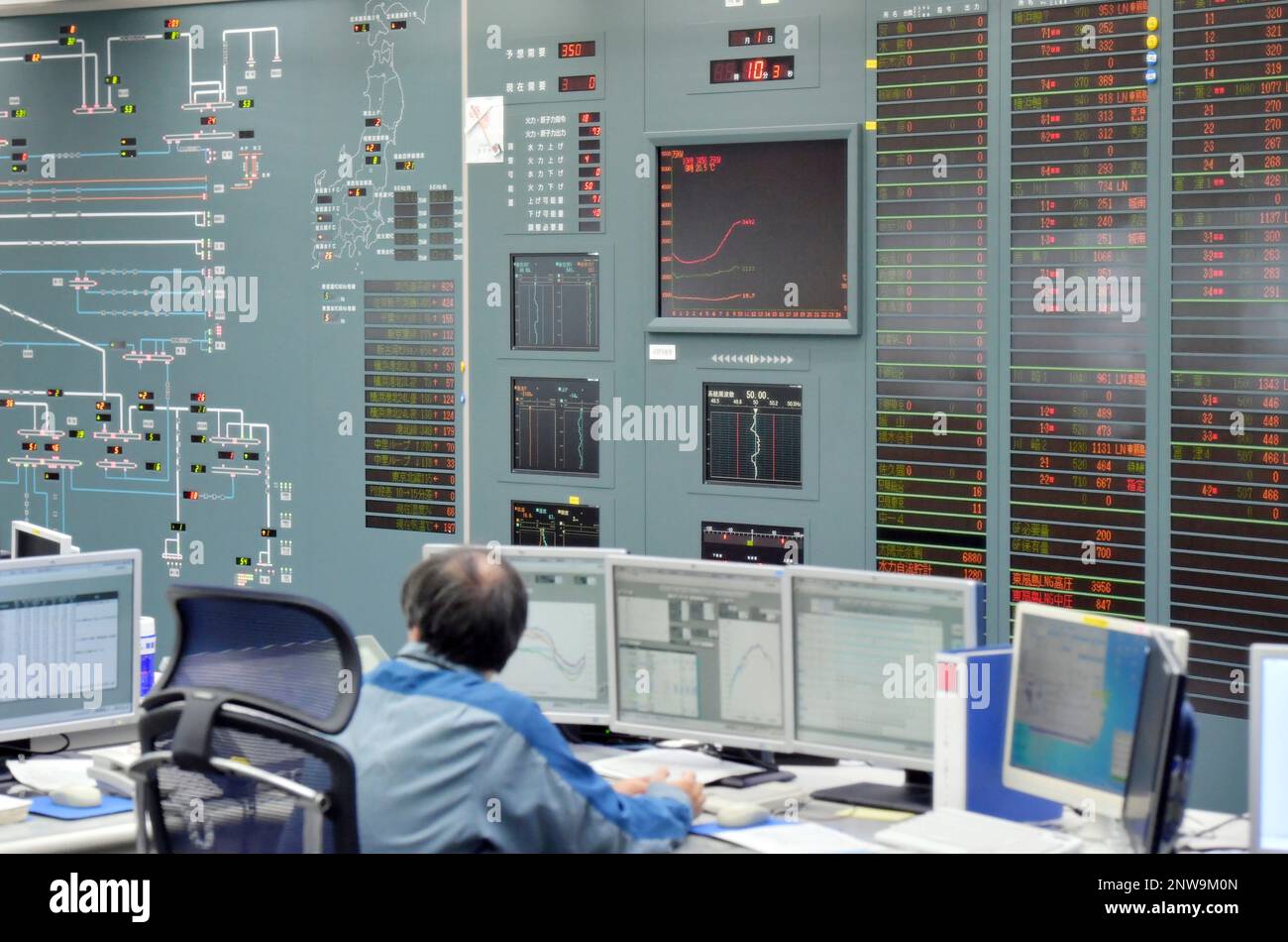 A photo shows Central Load Dispatching of TEPCO Power Grid in Tokyo on ...