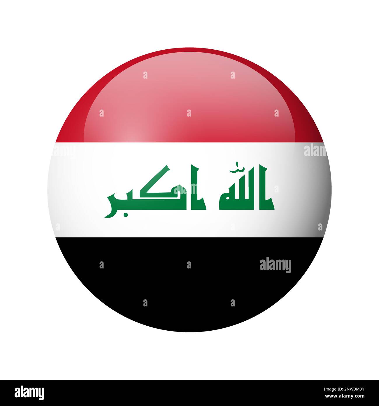 Flag iraq round glossy icon hi-res stock photography and images - Alamy