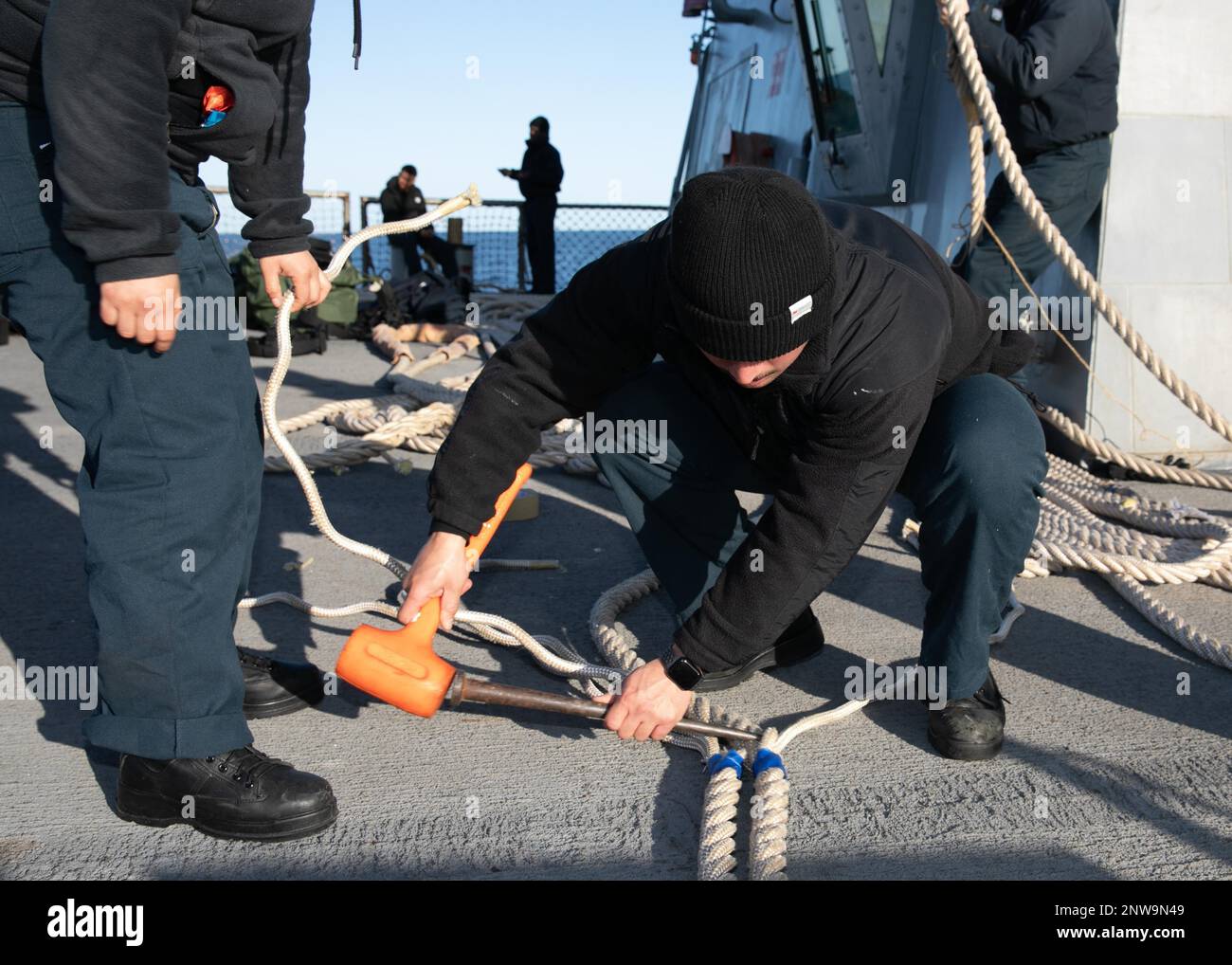 2302014-N-DE439-1148 BALTIC SEA (Feb. 14, 2023) Boatswain’s Mate Seaman ...