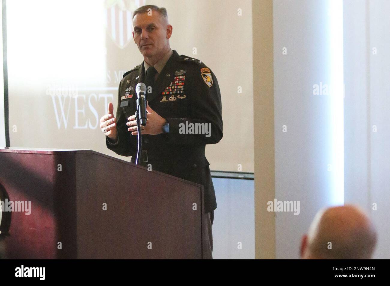 U.S. Military Academy Superintendent Lt. Gen. Steven W. Gilland speaks ...