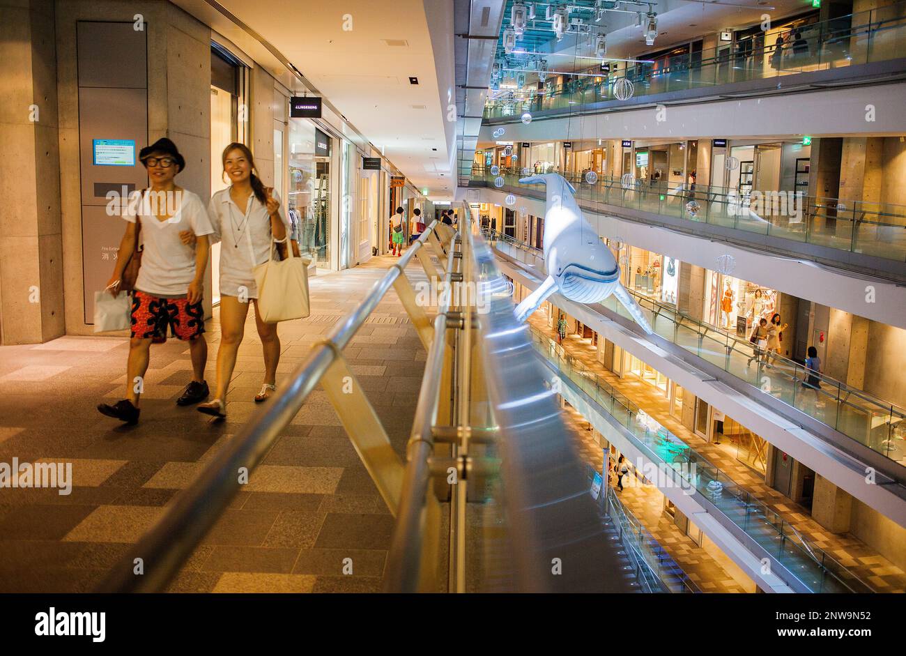 Interior of Omotesando Hills, shopping mall designed by Tadao Ando in ...