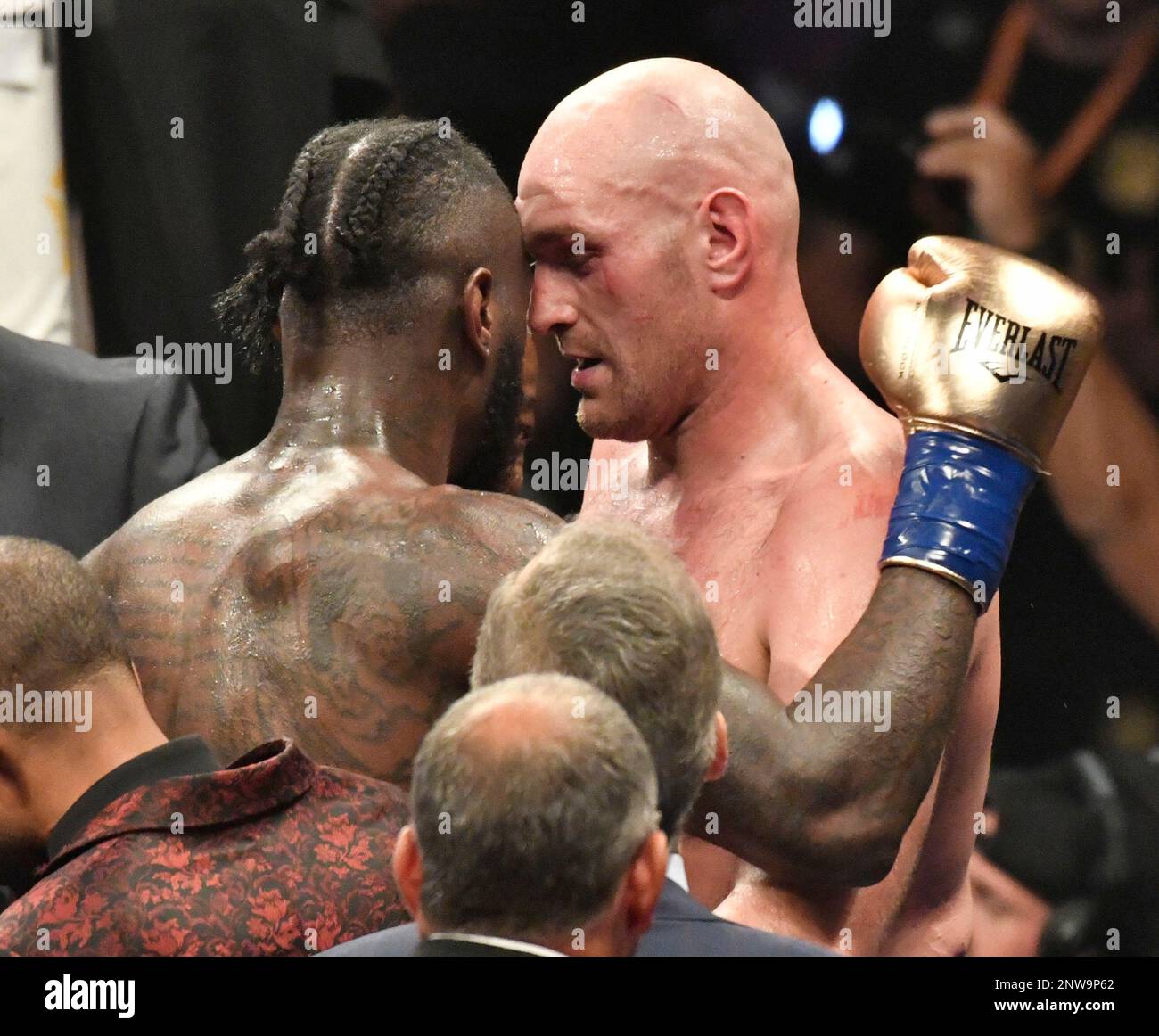 Both fighters Deontay Wilder and Tyson Fury show respect to each other ...