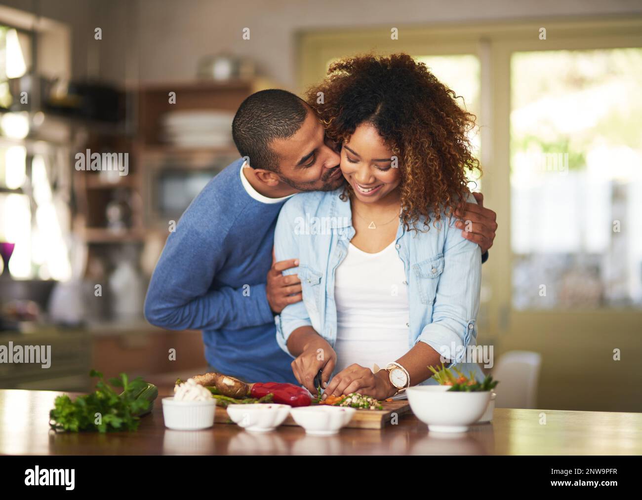 The Healthy Marriage Is A Happy Marriage Shot Of A Young Man Kissing