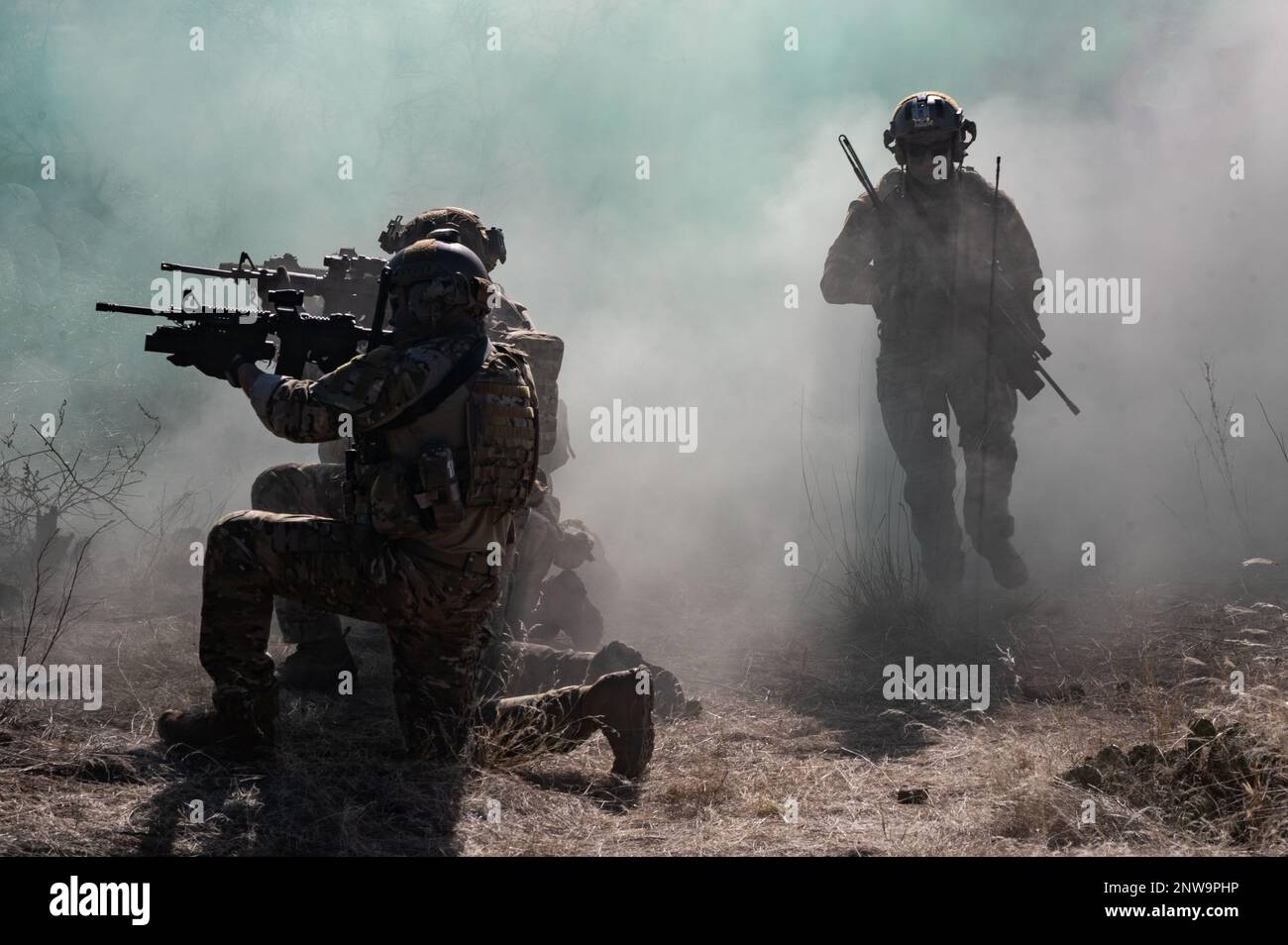 Special Tactics operators engage enemies during a training scenario in ...