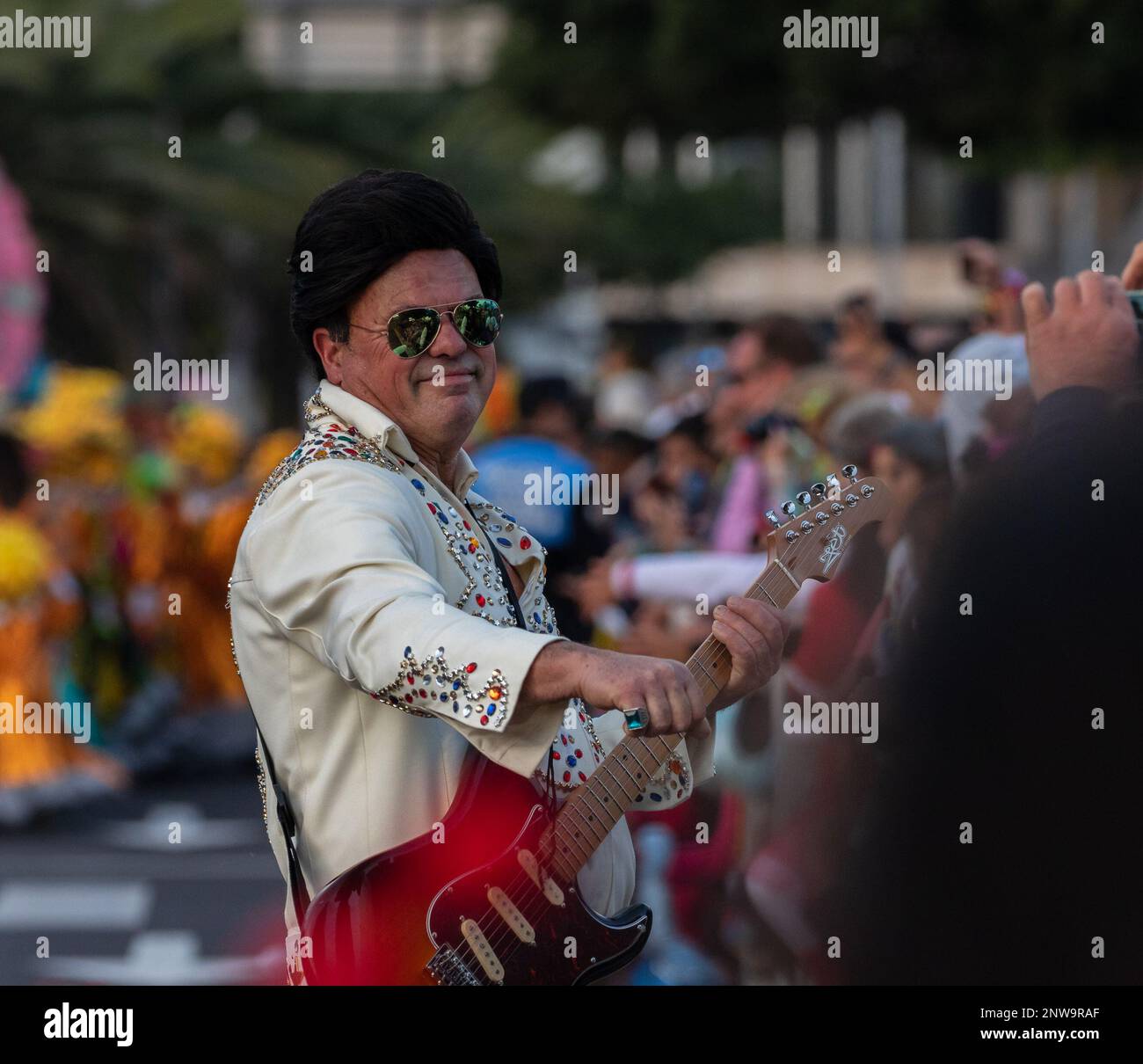 SANTA CRUZ DE TENERIFE, SPAIN - FEBRUARY 21, 2023: Coso parade - along ...