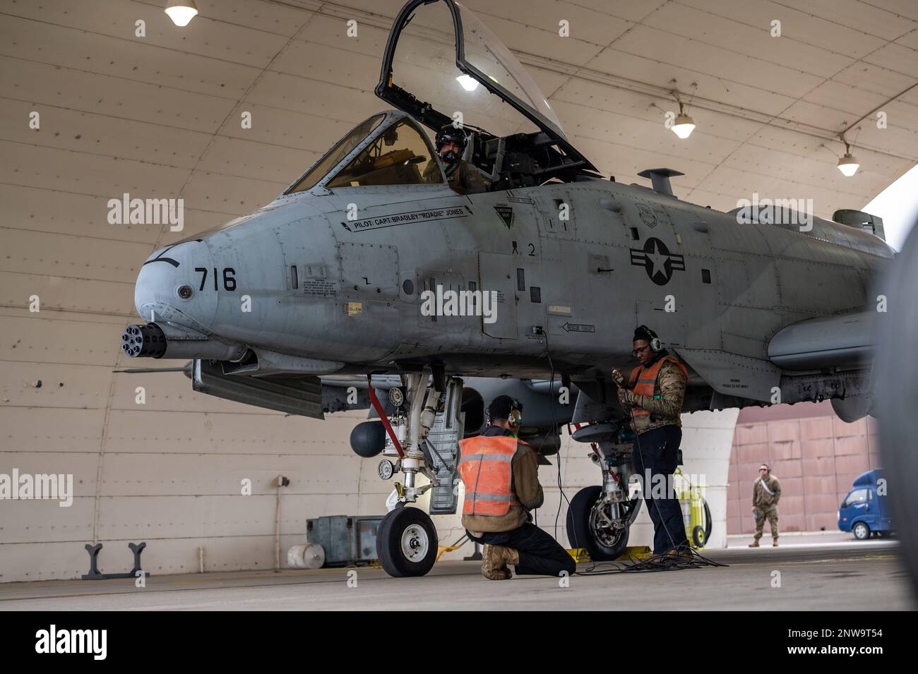 U.S. Air Force 25th Fighter Generation Squadron crew chiefs inspect the ...