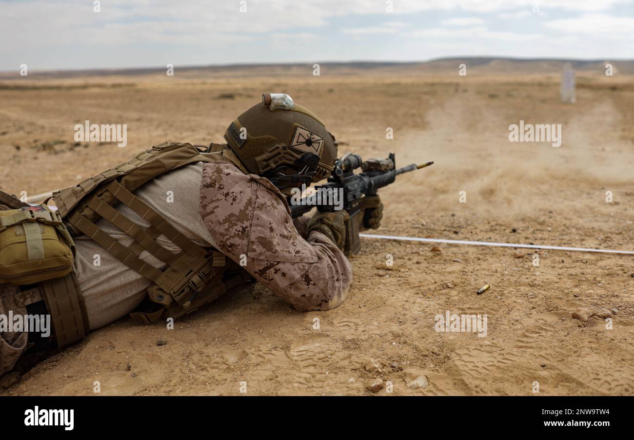 A U.S. Marine with 3rd Air Naval Gunfire Liaison Company, U.S. Marine ...