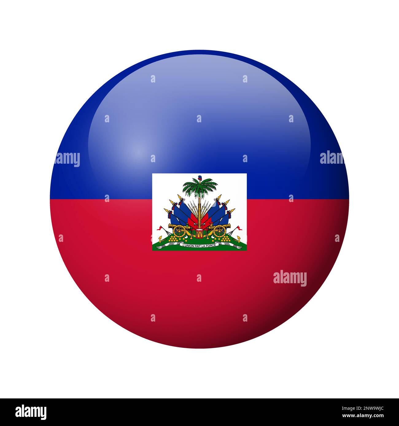 Haiti flag - glossy circle badge. Vector icon Stock Vector Image & Art ...