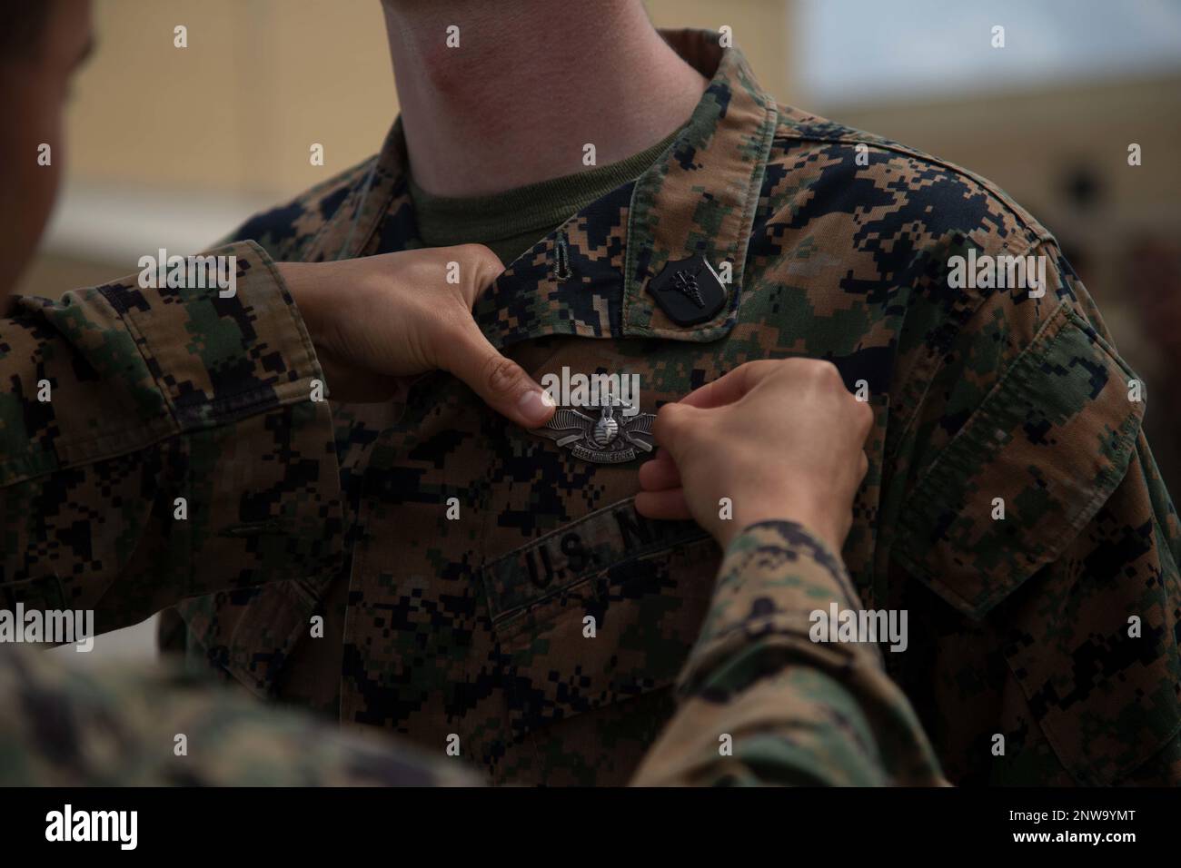 U.S. Marine Corps Cpl. Gabriel Garcia, an expeditionary airfield system ...