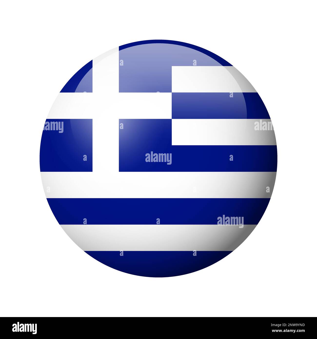 Greece flag - glossy circle badge. Vector icon Stock Vector Image & Art ...