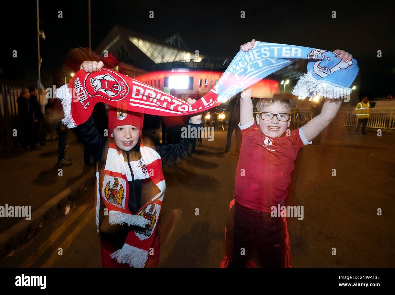 Bristol City fans Martin and Josh outside the ground ahead of the ...