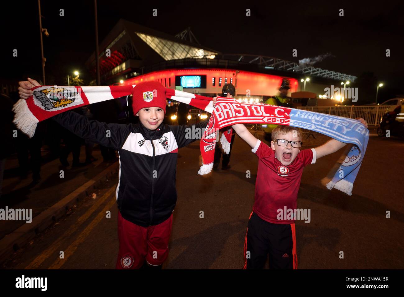Bristol City fans Martin and Josh outside the ground ahead of the ...