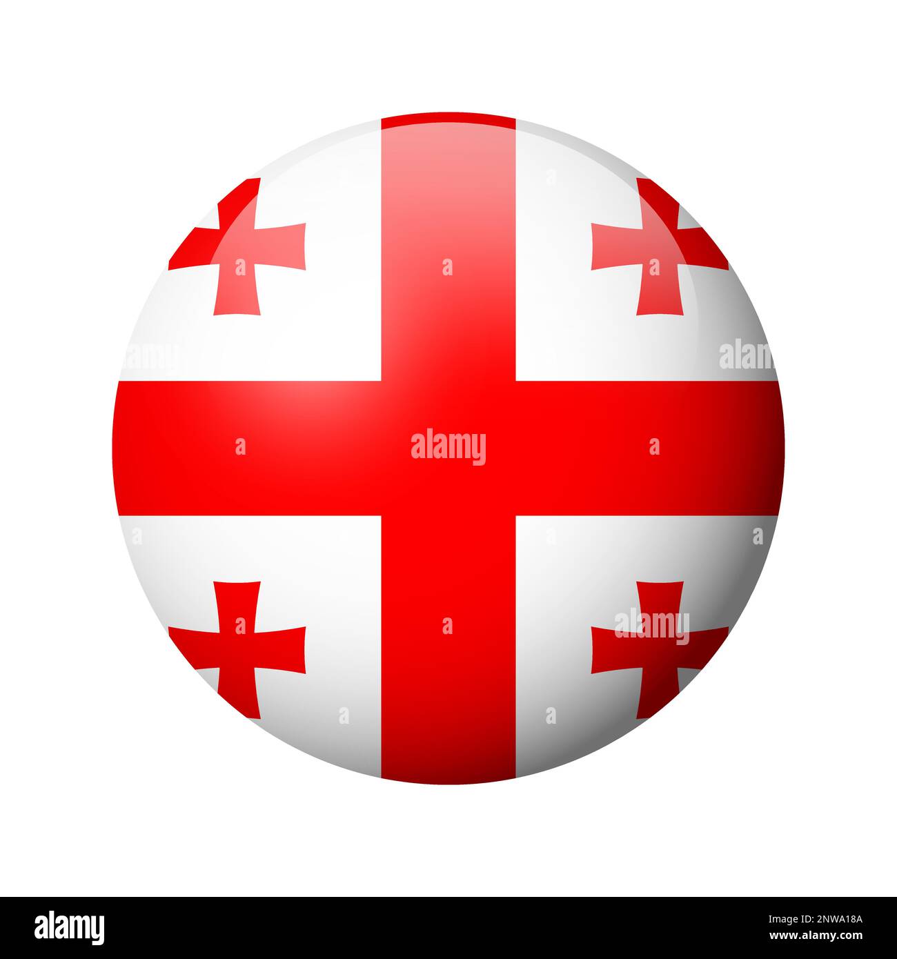 Georgia flag - glossy circle badge. Vector icon Stock Vector Image ...