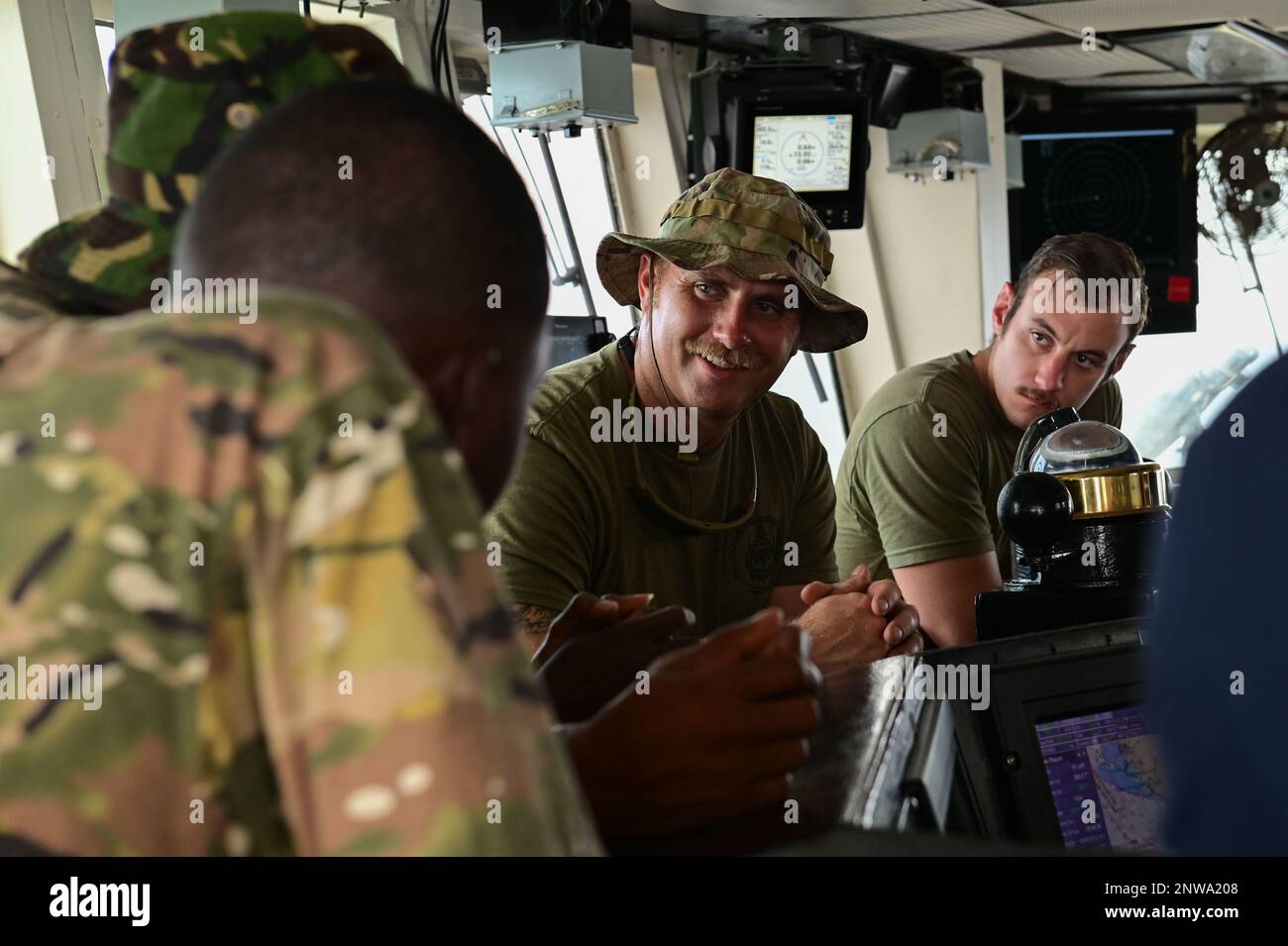 U.S. Coast Guard law enforcement personnel assigned to USCGC Spencer ...