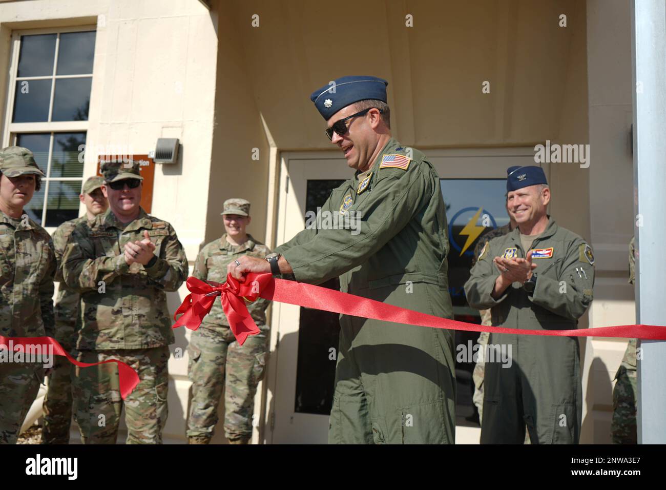 U.S. Air Force Lt. Col. Taylor Johnston, 6th Air Refueling Wing chief ...