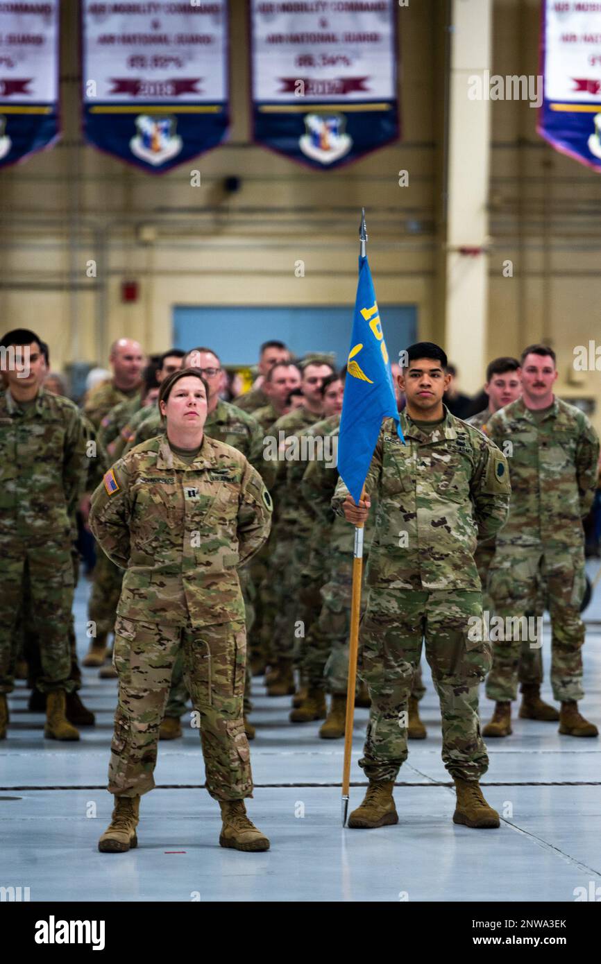 U.S. Army soldiers from the 106th Aviation Regiment take part in a ...