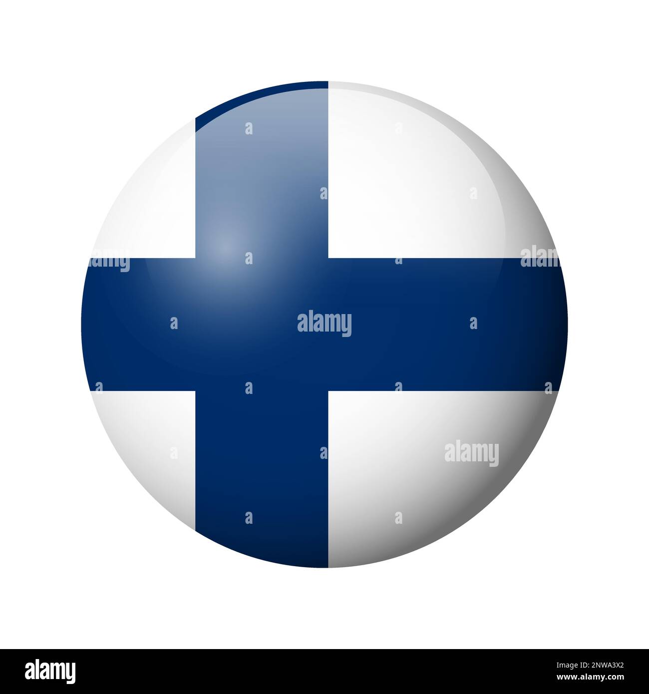 Finland flag - glossy circle badge. Vector icon Stock Vector Image ...