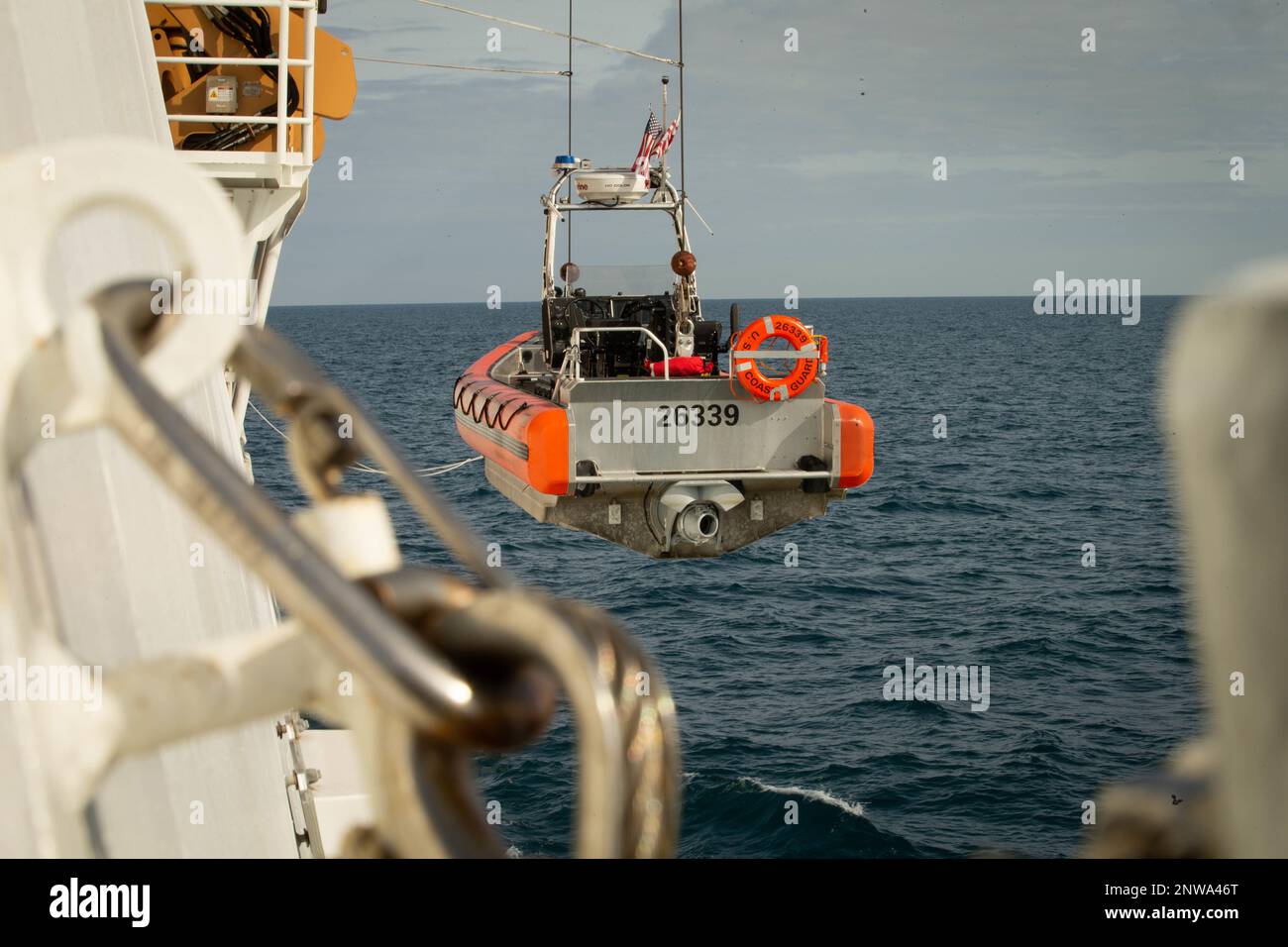 A USCGC Stone’s (WMSL 758) 26-foot over-the-horizon cutter boat is ...