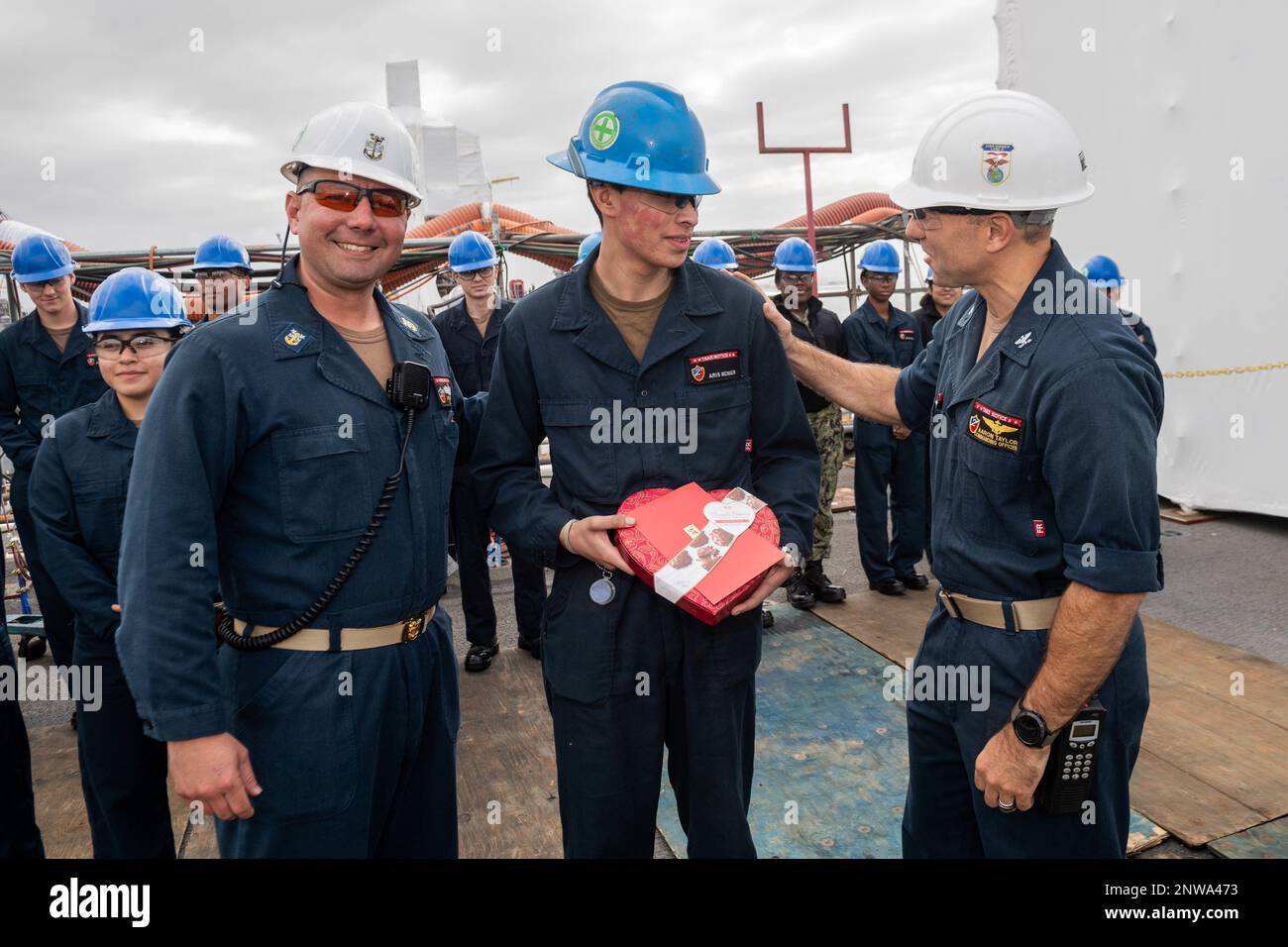 SAN DIEGO (Feb. 14, 2023) Command Master Chief Jason Ortega, left, and ...