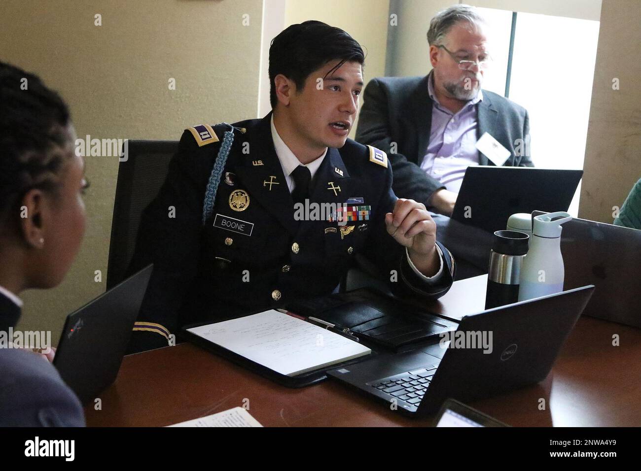 Capt. Merlin Boone, Department of Social Sciences instructor, performs ...
