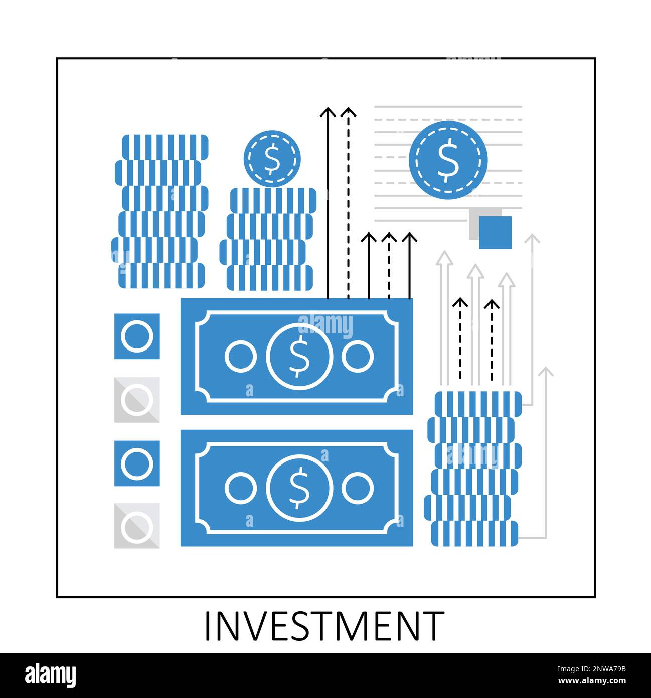 Business financial investment. Investing money capital, saving funds ...