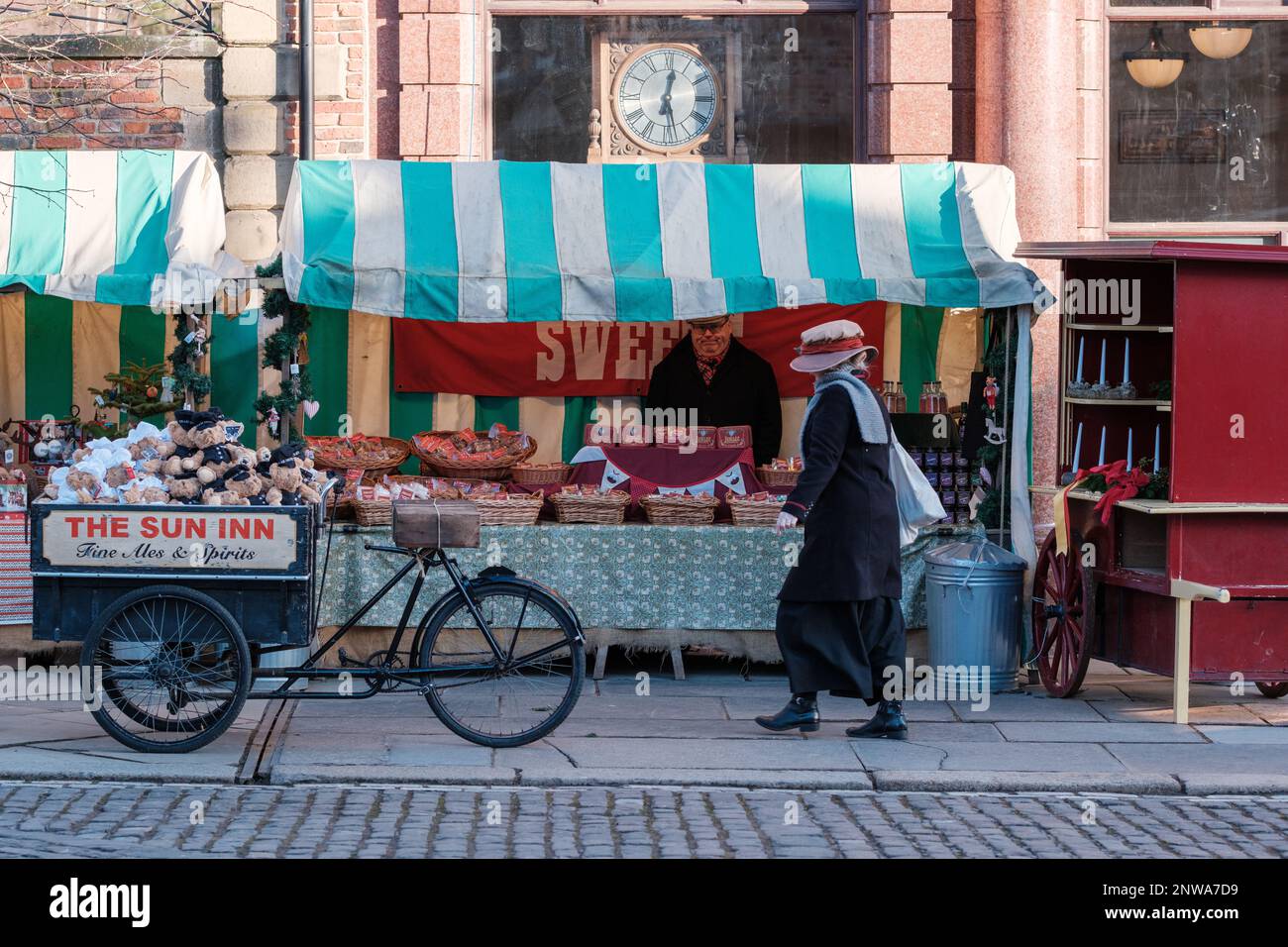 Period food stall at Beamish Open Air Museum Stock Photo - Alamy