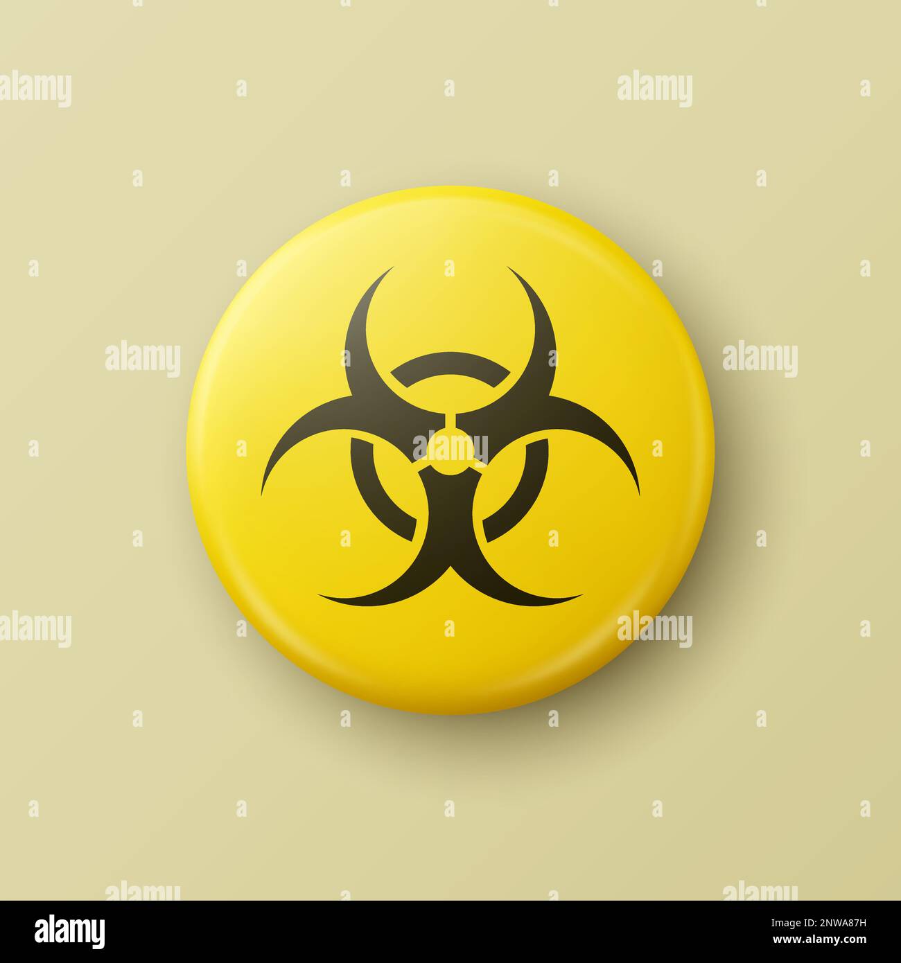 Vector 3d Realistic Round Yellow and Black Warning, Danger, Biohazard ...
