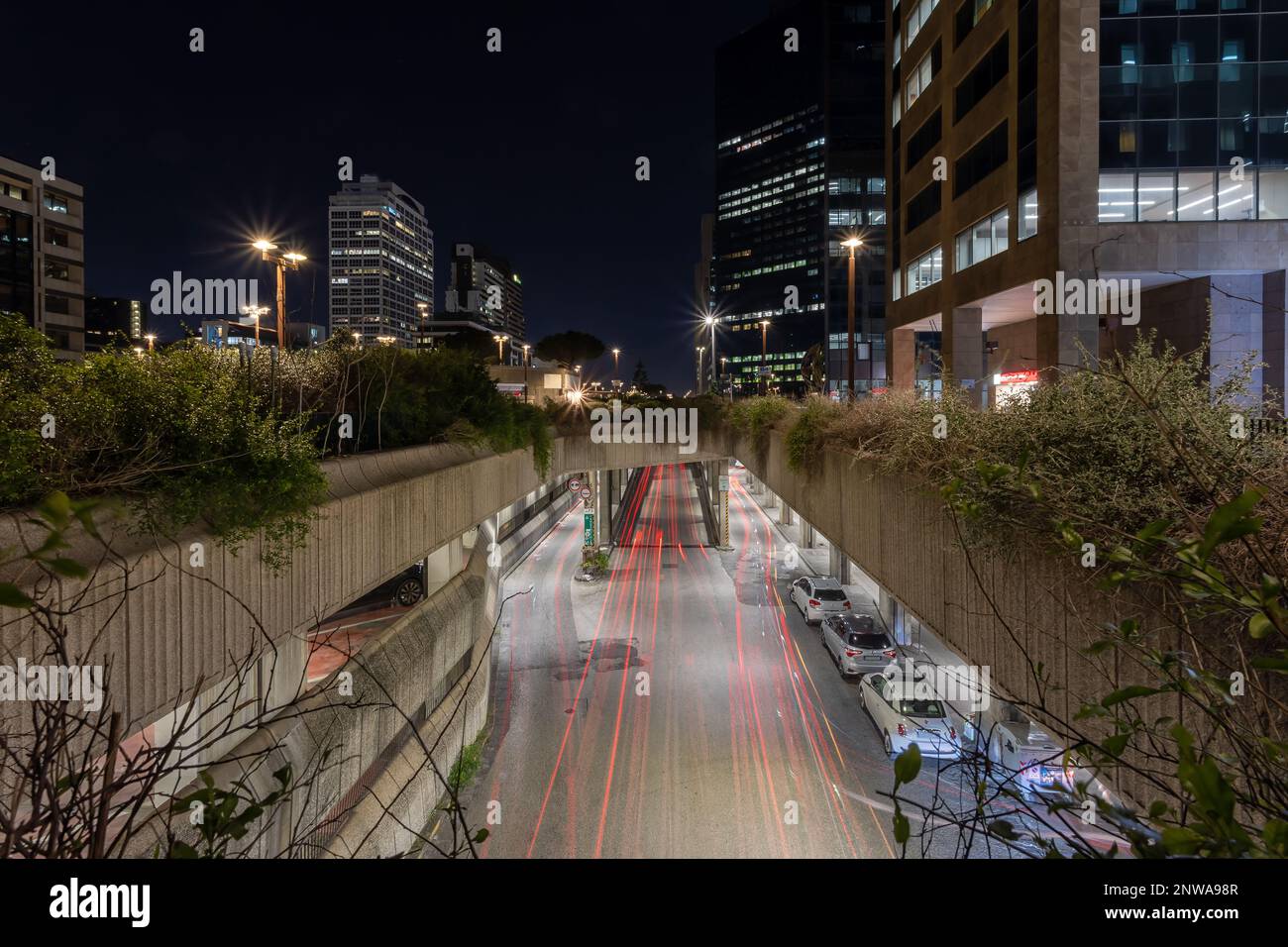 Underground tunnel for urban traffic under the buildings of the city ...