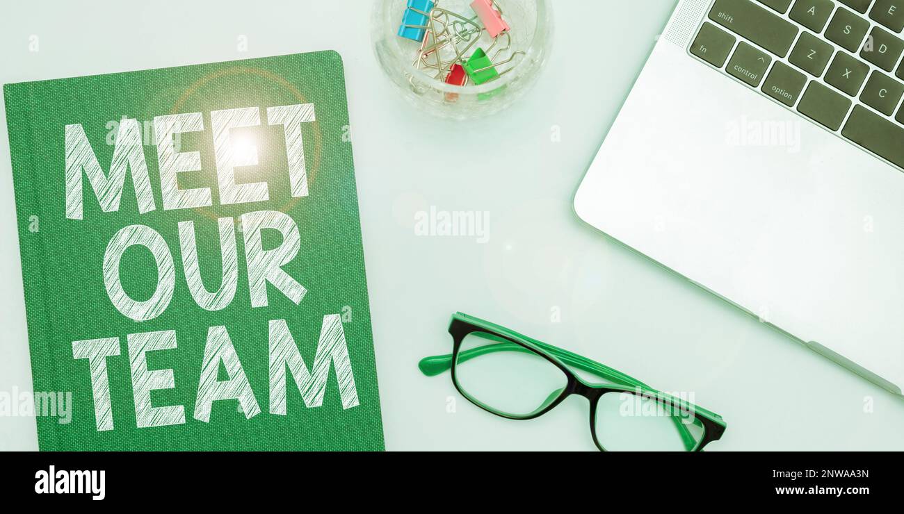 Text caption presenting Meet Our Team, Business showcase introducing ...