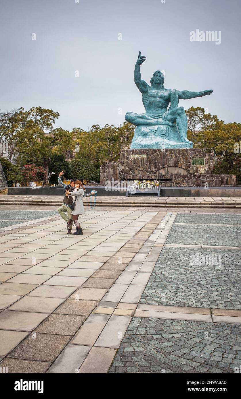 Peace statue in the Peace Park, Nagasaki, Japan Stock Photo - Alamy