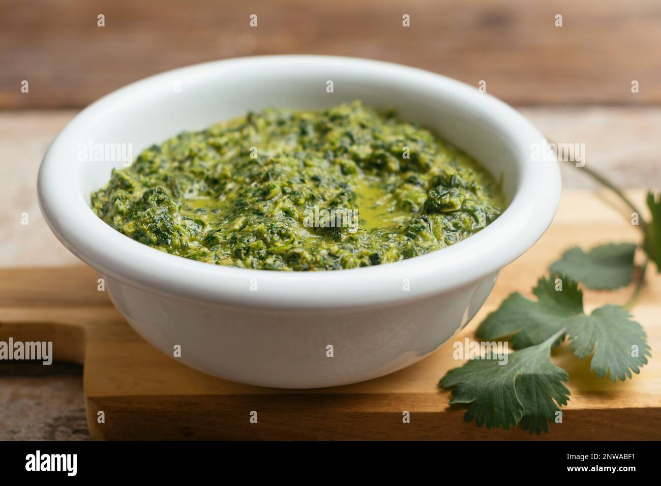 Spicy cilantro pesto Stock Photo - Alamy