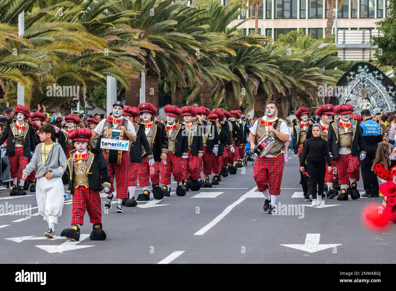 SANTA CRUZ DE TENERIFE, SPAIN - FEBRUARY 21, 2023: Around the Coso parade - along the Avenida de ...
