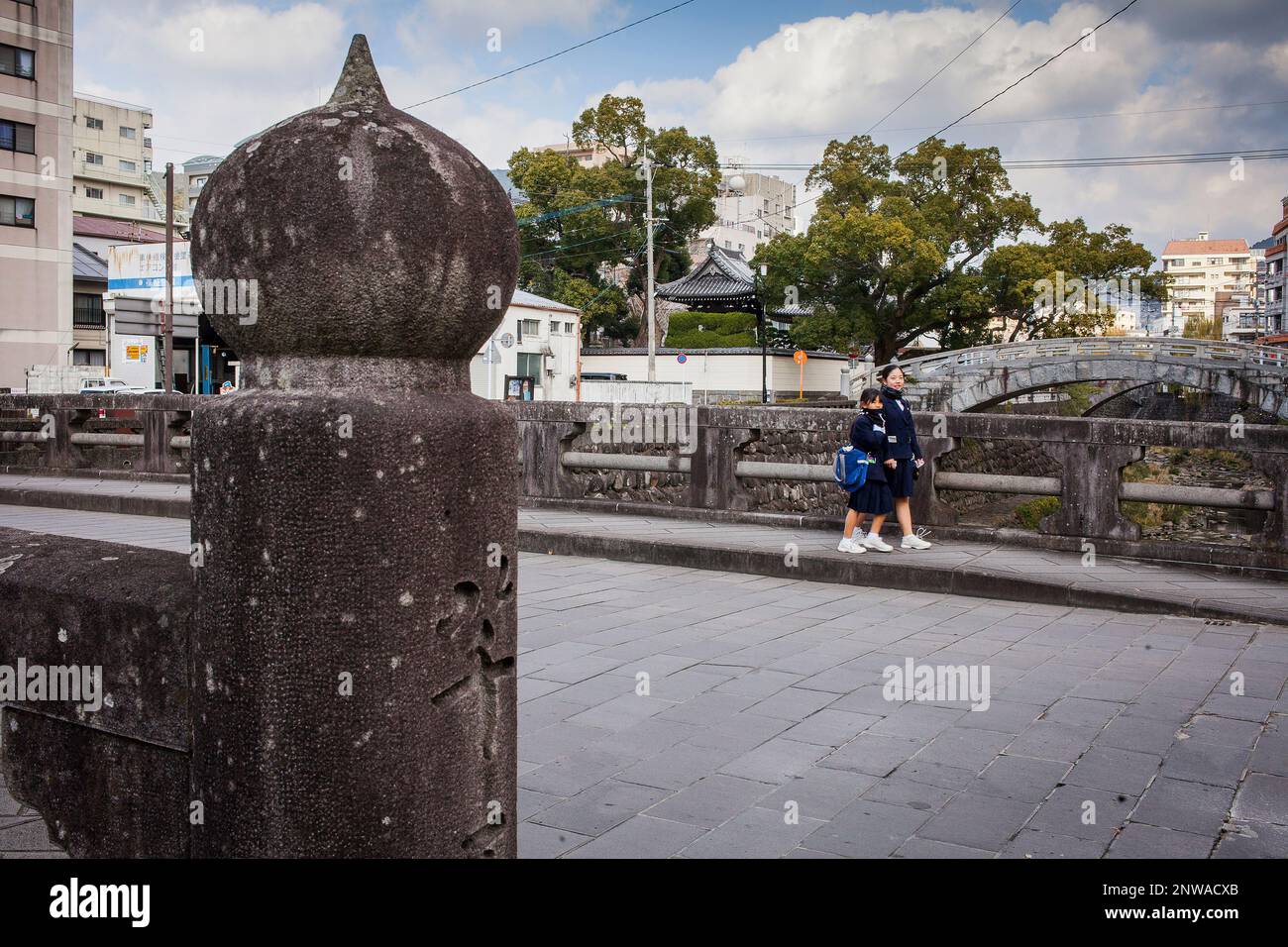 Ichiran Bridge, close Spectacles bridge, Nagasaki, Japan Stock Photo ...