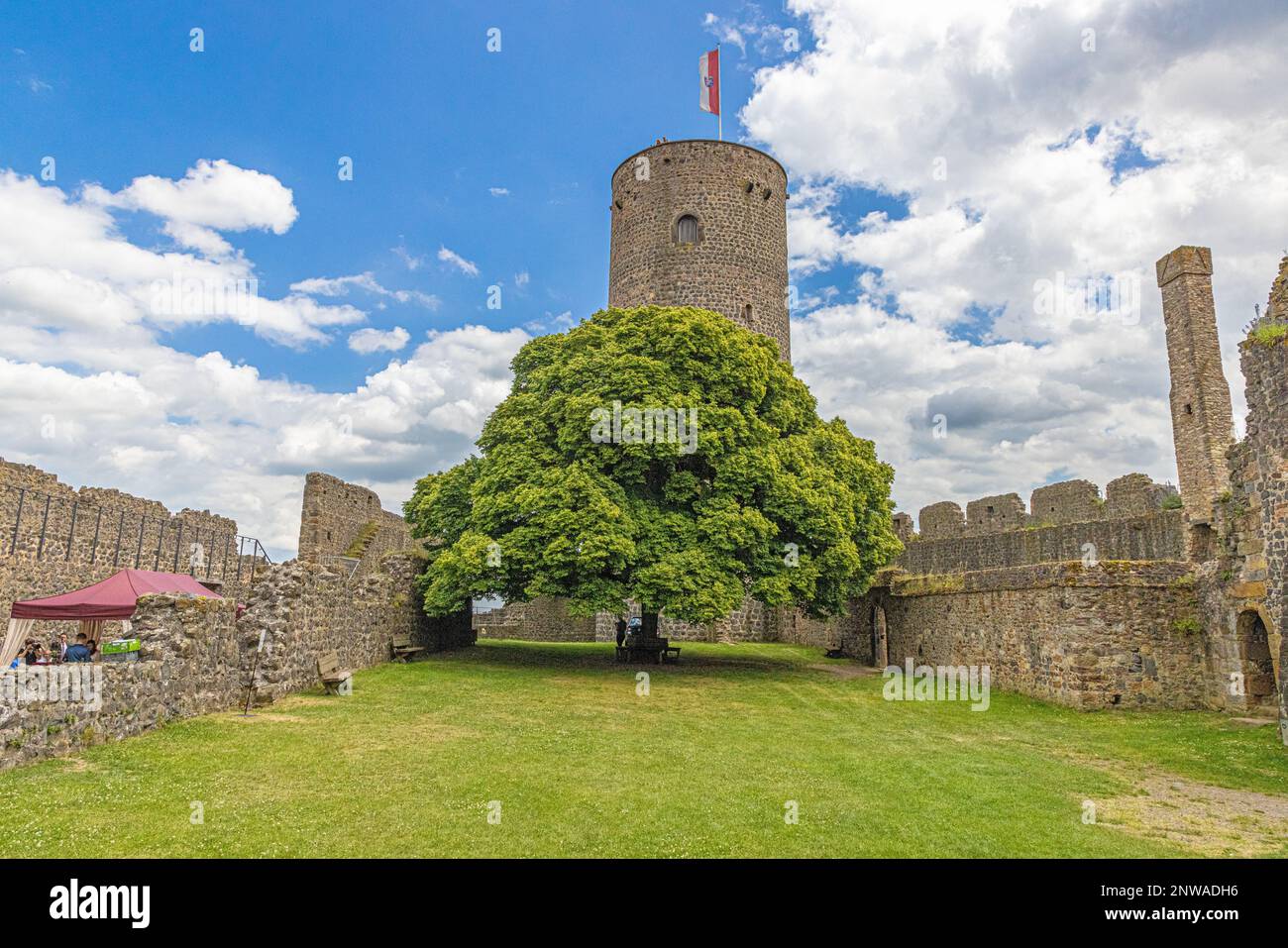 Image from the historic German castle ruins Muenzenberg in hesse during ...