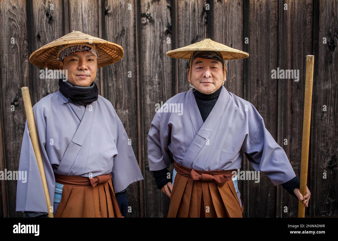 Museum guides in the uniform of a former guardian,Dejima museum ...
