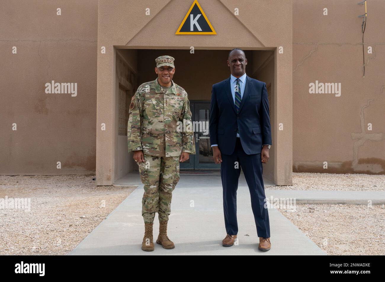 U.S. Air Force Chief of Staff Gen. CQ Brown, Jr., left, and U.S ...