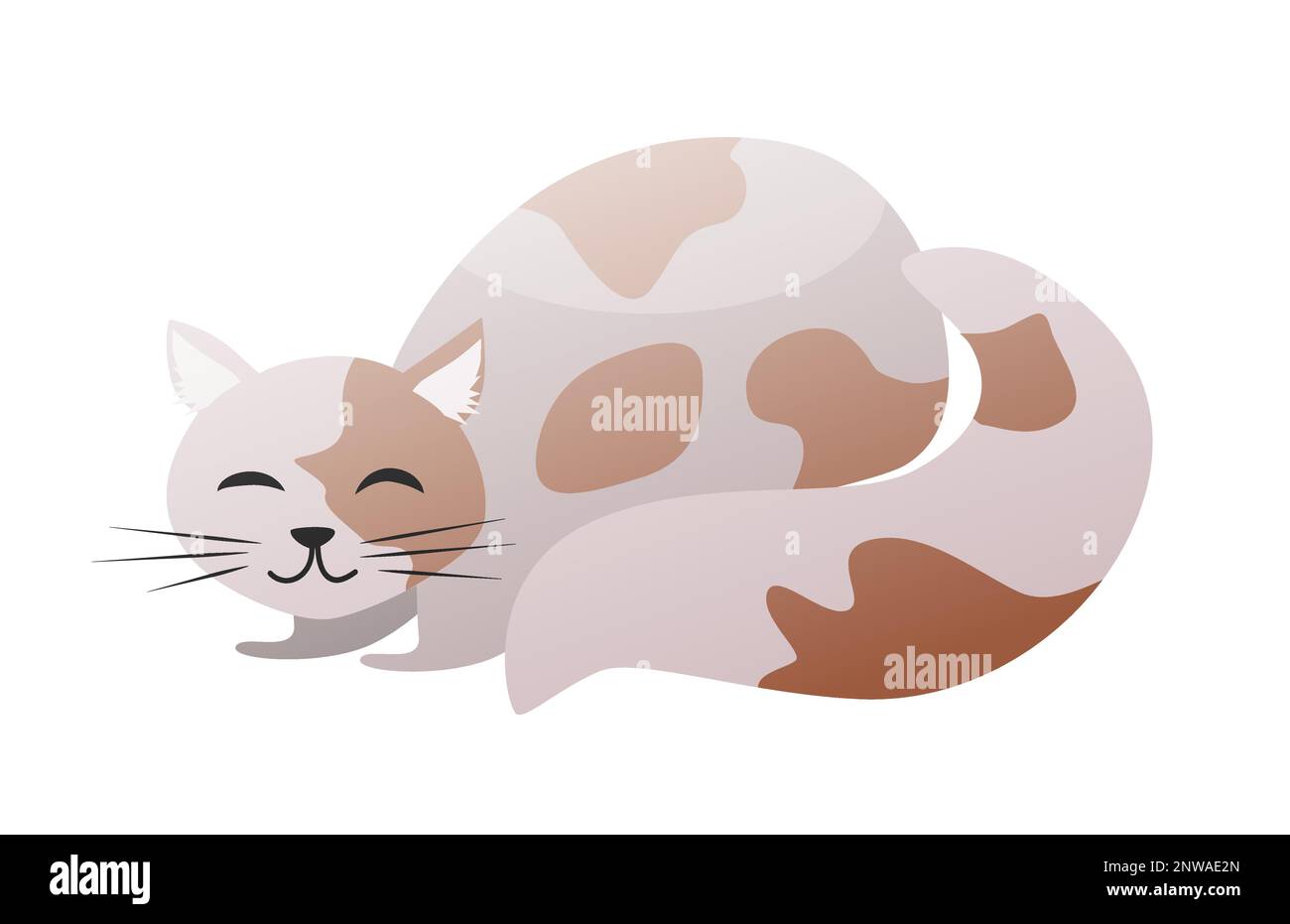 Domestic fluffy pet cat. House animal with fur, feline mammal vector ...