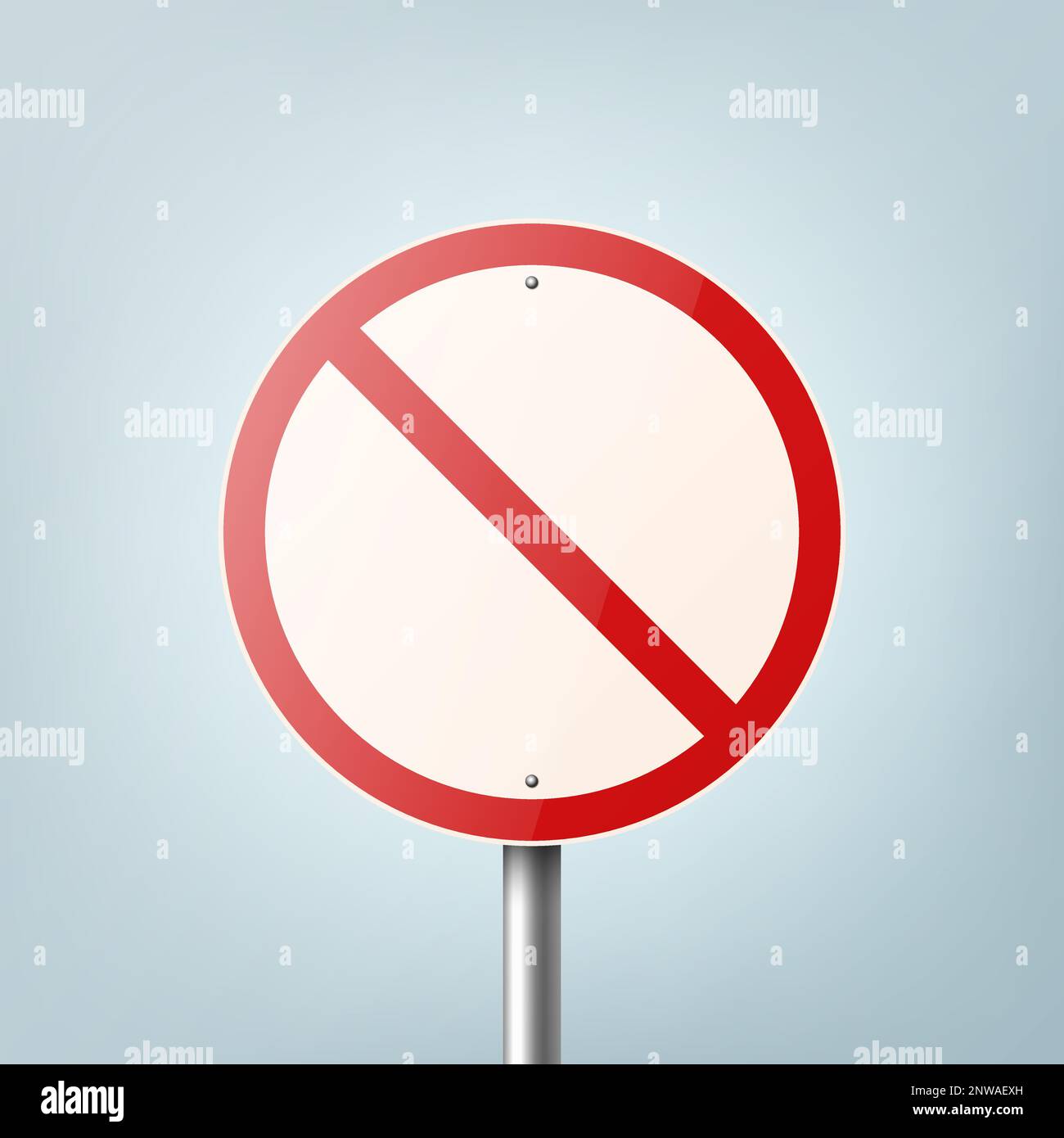 Do Not Enter. Vector White and Red Round Glossy Prohibition Stop Sign ...